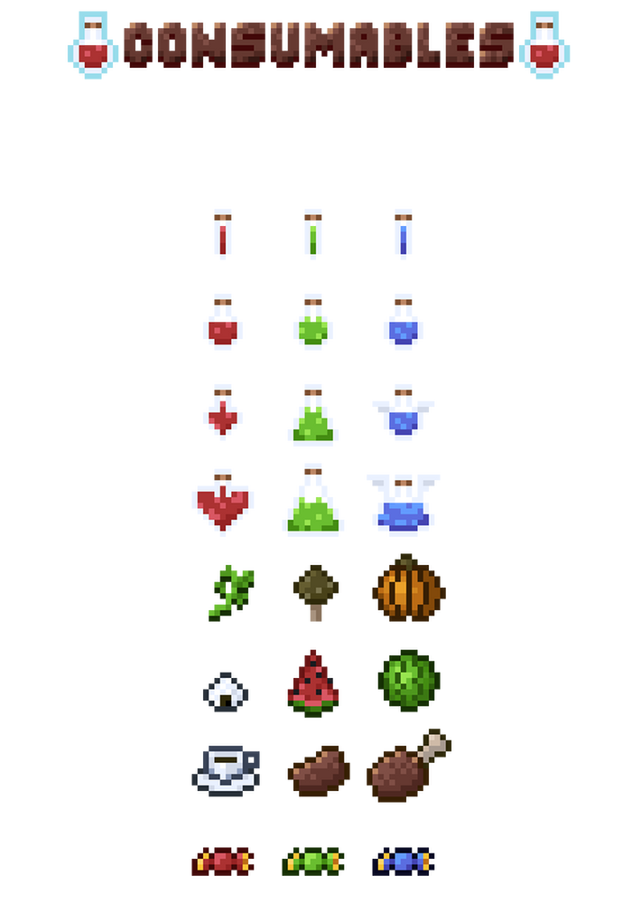 100+ 16x16 pixel art item/weapon pack by be a fish studios