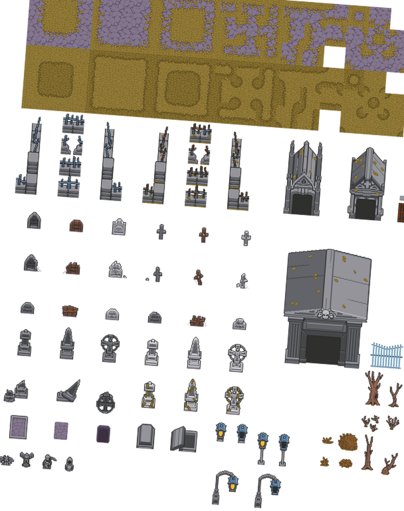 2D Pixel Art Haunted Graveyard Tileset by Elthen's Pixel Art Shop