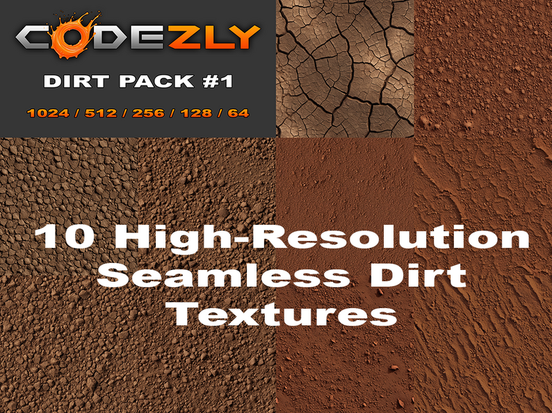 Dirt Texture Pack (#1) by Codezly - HQ Game Assets