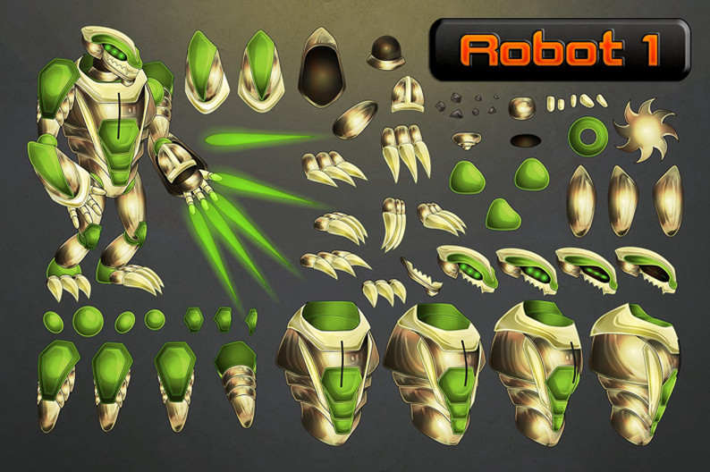 Boss Robot 2D Sprites by Free Game Assets (GUI, Sprite, Tilesets)