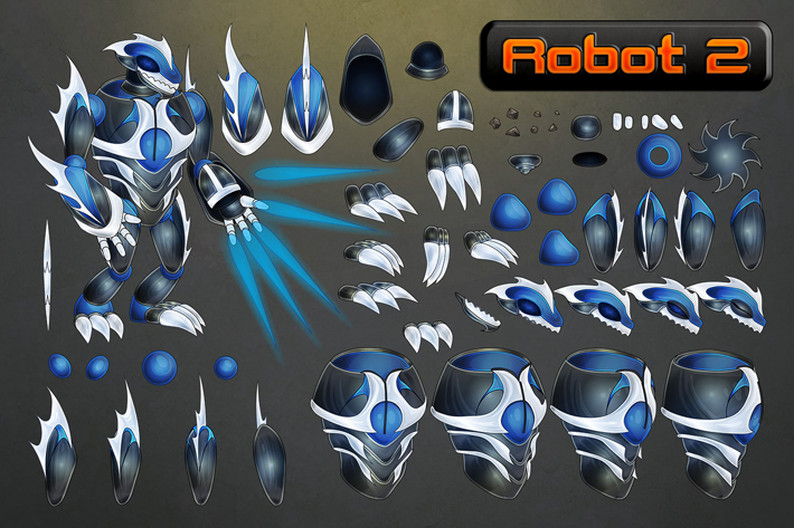 Boss Robot 2D Sprites by Free Game Assets (GUI, Sprite, Tilesets)