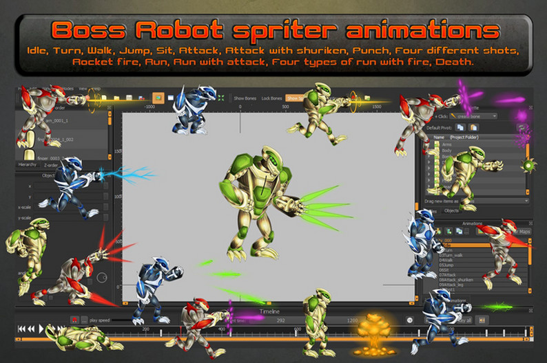Boss Robot 2D Sprites by Free Game Assets (GUI, Sprite, Tilesets)