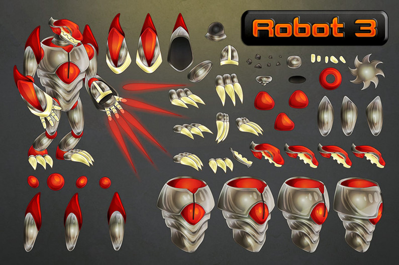 Boss Robot 2D Sprites by Free Game Assets (GUI, Sprite, Tilesets)