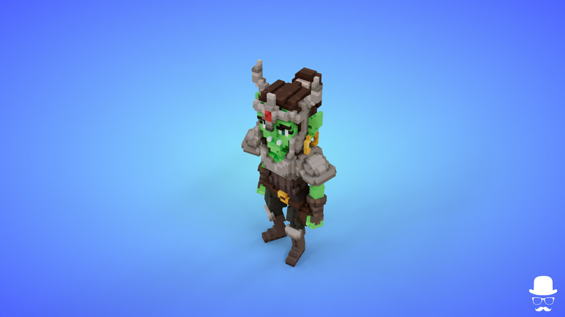 Goblin Female Warrior 4 Voxel Character - 3D Fantasy Creature by MrMGames