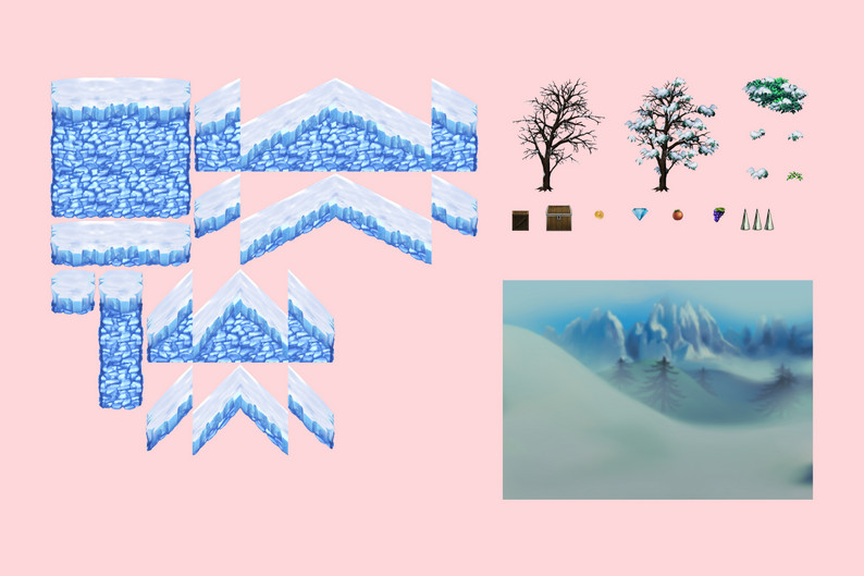 Free Ice Forest - Platformer Tileset by ludicarts