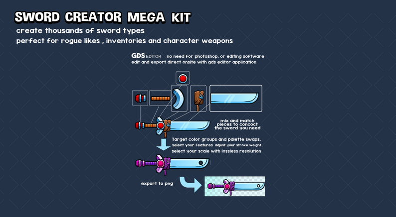 Sword creator mega pack by Robert Brooks - gamedeveloperstudio.com