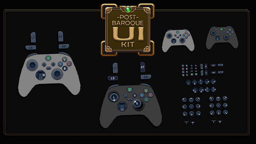 Update_02: XBox controllers kit - Post-Baroque UI/GUI Kit by Barely_Games