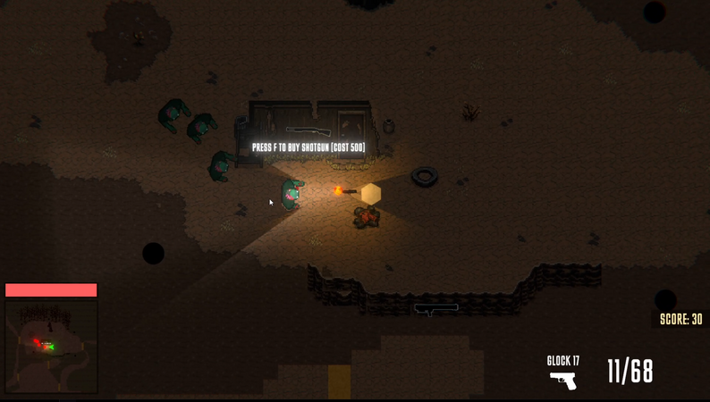 Retro Top-down Zombie Shooter by GamePhysics