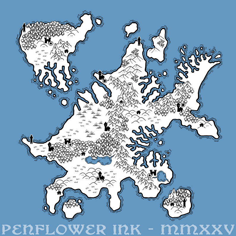 Modular World Map Asset Pack by Penflower Ink