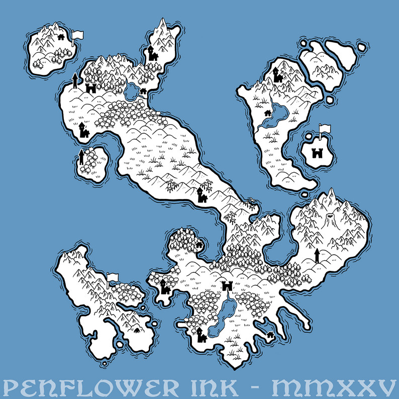 Modular World Map Asset Pack by Penflower Ink