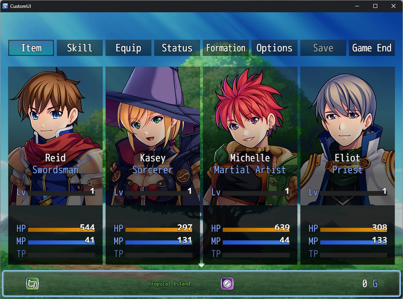 [RPG Maker] WYSIWYG UI Editor - Main Menu by Aerosys