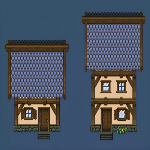 2D pixel Art Buildings by Mercury studio