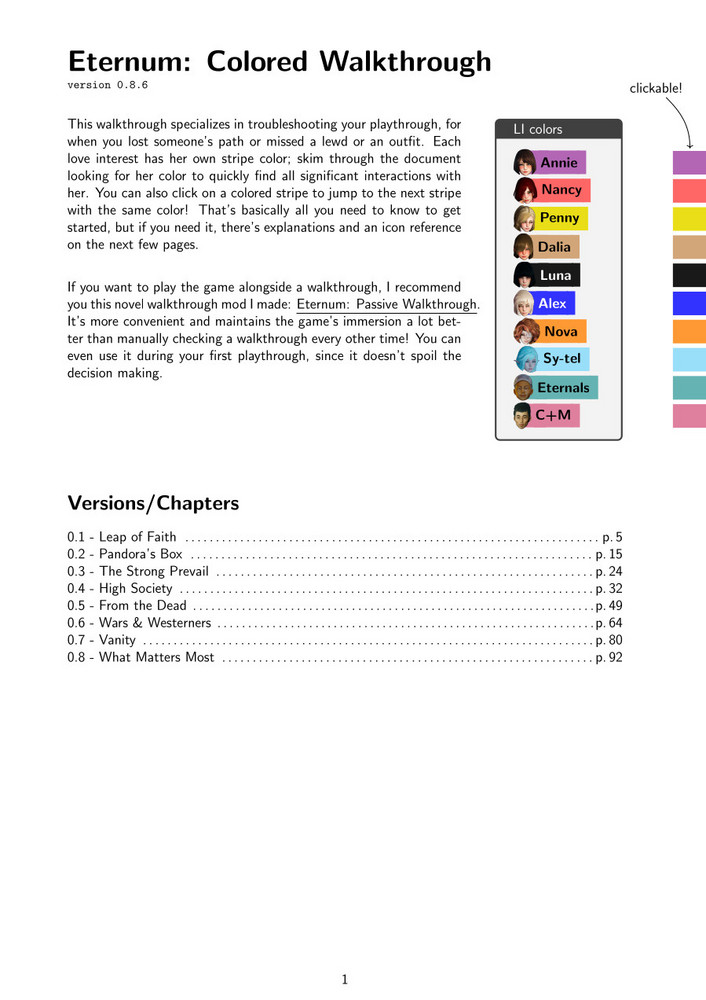 Eternum: Colored Walkthrough by Tanxui