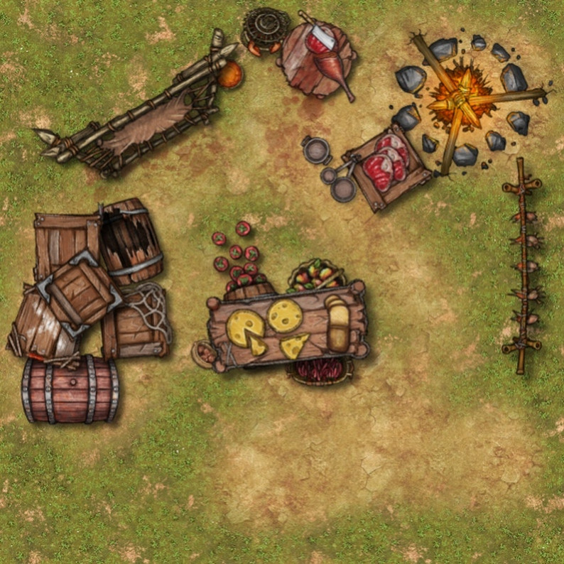 Modular Bandit Camp Battlemap by Coffee Dragon Studios
