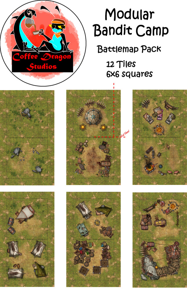 Modular Bandit Camp Battlemap by Coffee Dragon Studios