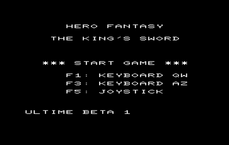 Hero Fantasy:The Kings Sword (Vic 20 and Commodore 64) by Monos51