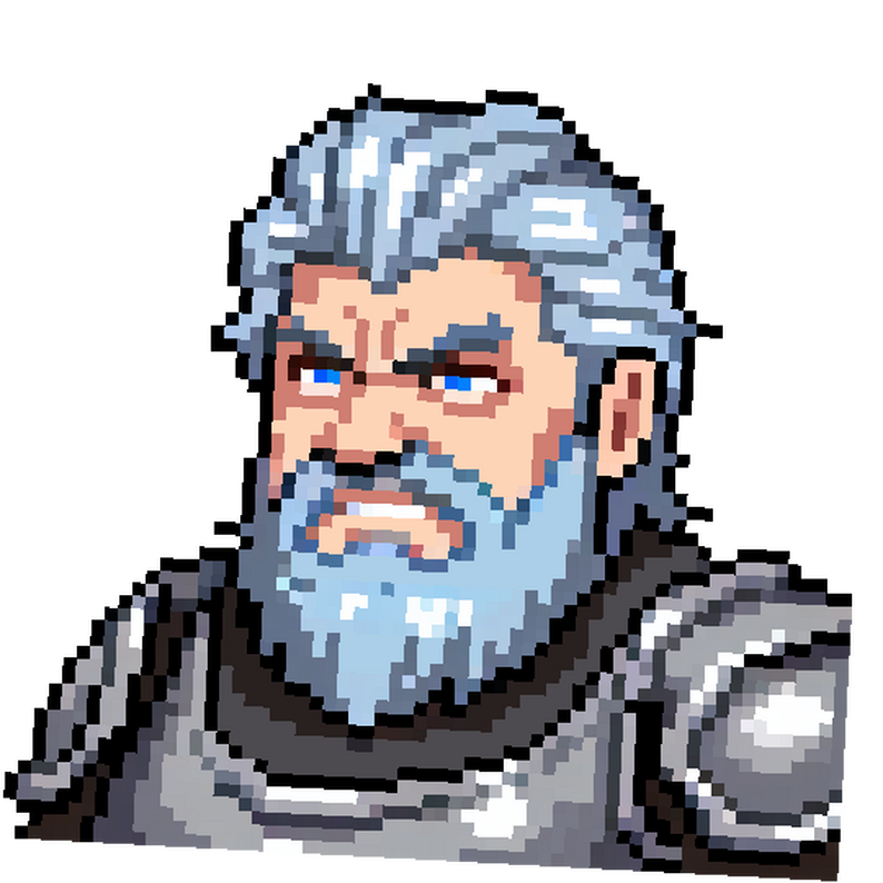 Wise Old Knight Portrait - Pixel Art Sprite Male Veteran Warrior Bust ...