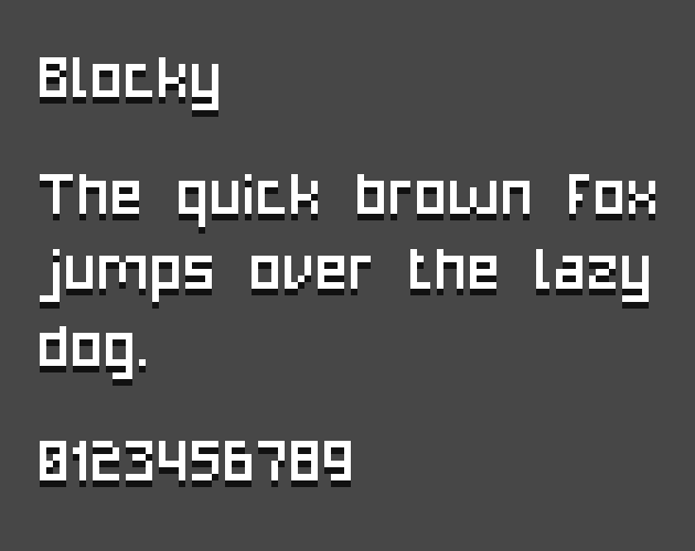 Blocky Variations - Everyday Standard - 7x6 Pixel Font by VEXED