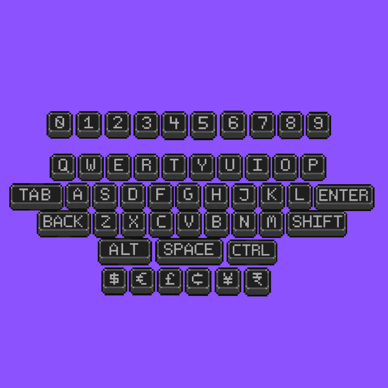 Pixel art keyboard and mouse sprites (16x16) – 100 Icon UI Asset Pack ...