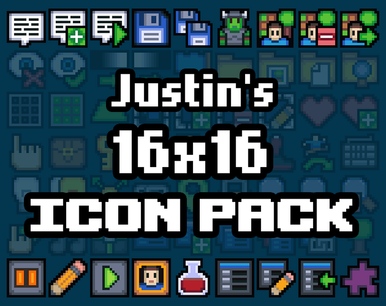 Justin's 16x16 Icon Pack by Justin Arnold