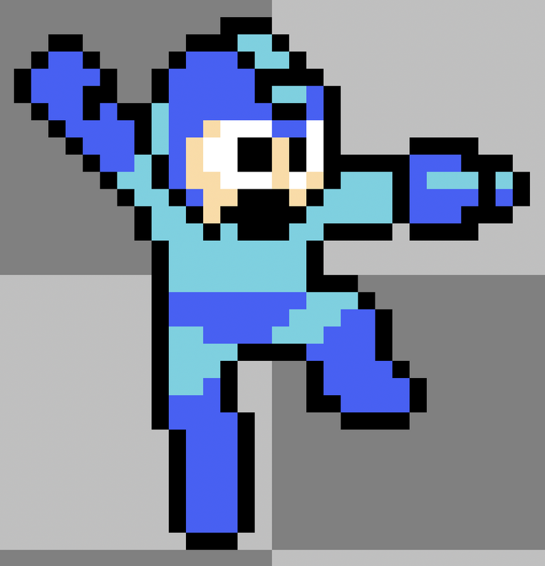 MegaMan sprites for beginners at pixel art. by Almir BAHAR