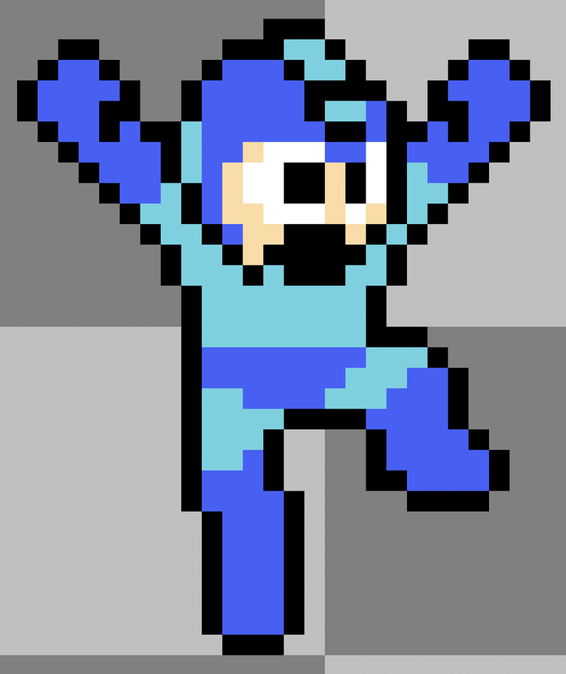 MegaMan sprites for beginners at pixel art. by Almir BAHAR