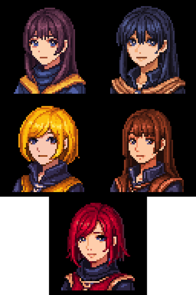 Pixel-art Retro Portraits Human Pack (50 Portraits) by Batareya