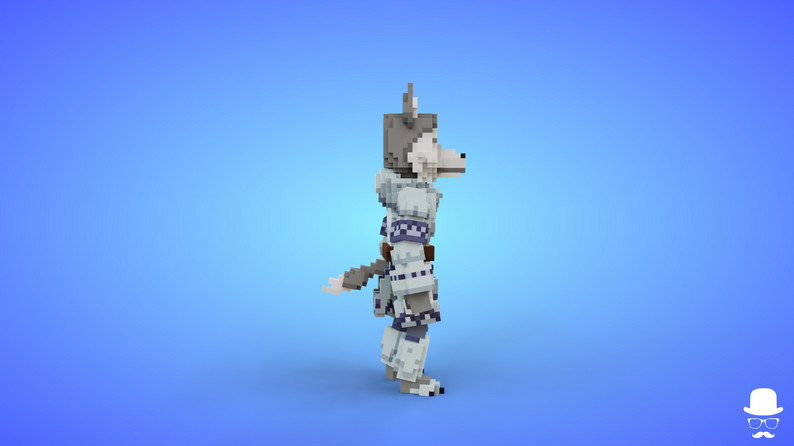 Wolf Warrior Voxel Character - 3D Lowpoly Fantasy Creature by MrMGames