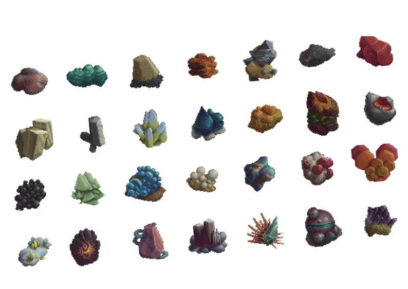 Pixel Art Ores by xflomasterx