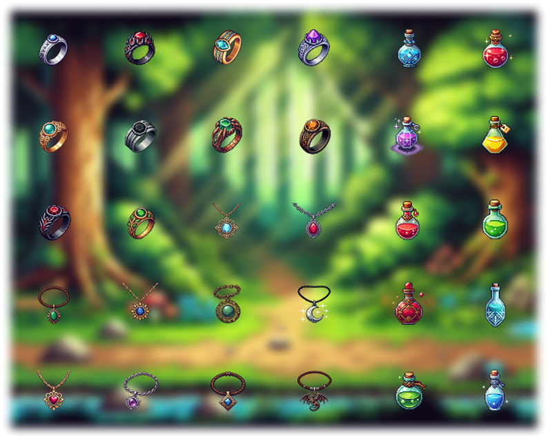 101 RPG ICONS - Inventorty items [32x32] [64x64] by zephiredev