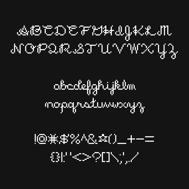 Pixel Script - Pixel Font by Bragorn