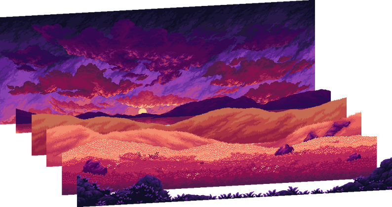 Pixel Art Peaceful Grass Lands by PIXELJAD