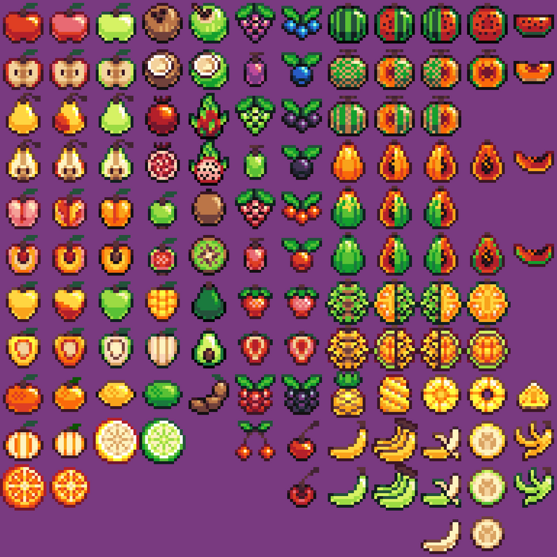 Fruit Sprites 16x16 by MajorHN