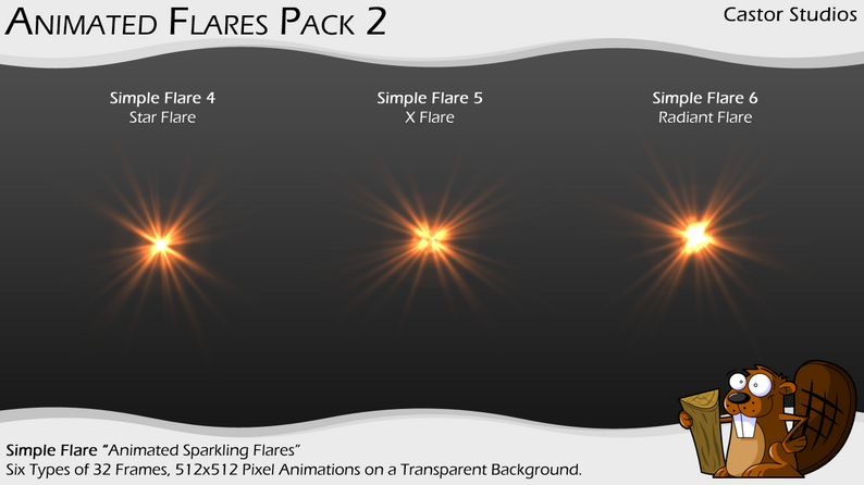 Animated Flares Pack 2 by Castor Studios