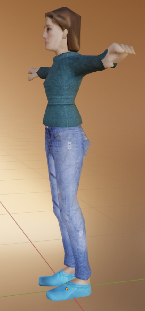 low-poly young woman 3D by joncrow