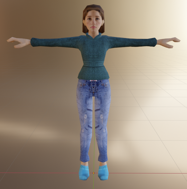 low-poly young woman 3D by joncrow