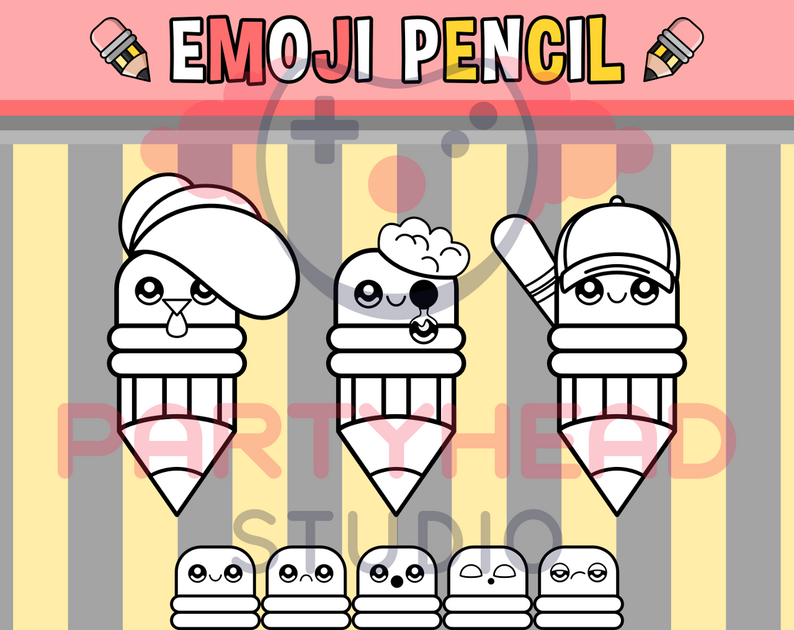 Emoji Emotion Faces Pencil by KEITHART85