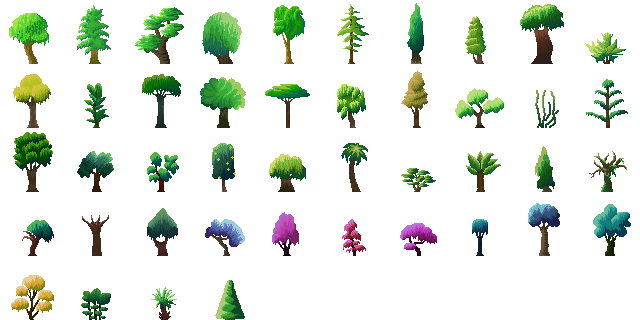 Pixel game tree asset set by boboOG