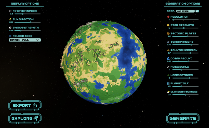 Geographically Accurate Planet Simulator by Devote Games