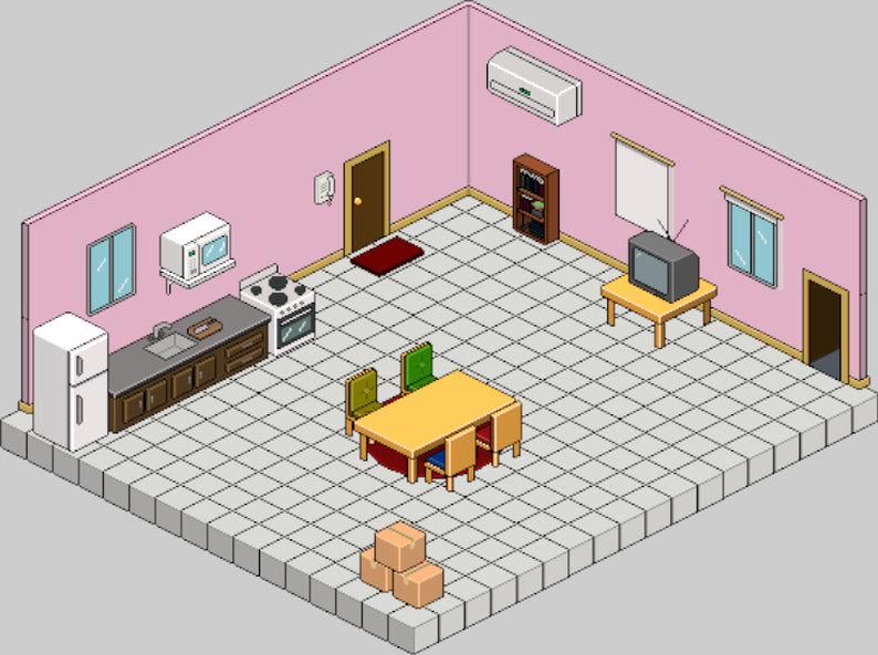 Isometric Pixel Art Home Interior Pack by Kabukidanshi