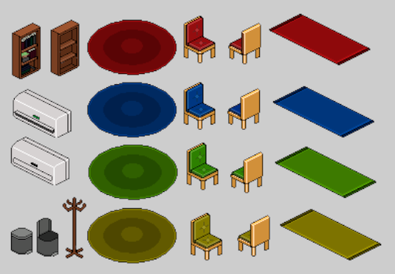 Isometric Pixel Art Home Interior Pack by Kabukidanshi