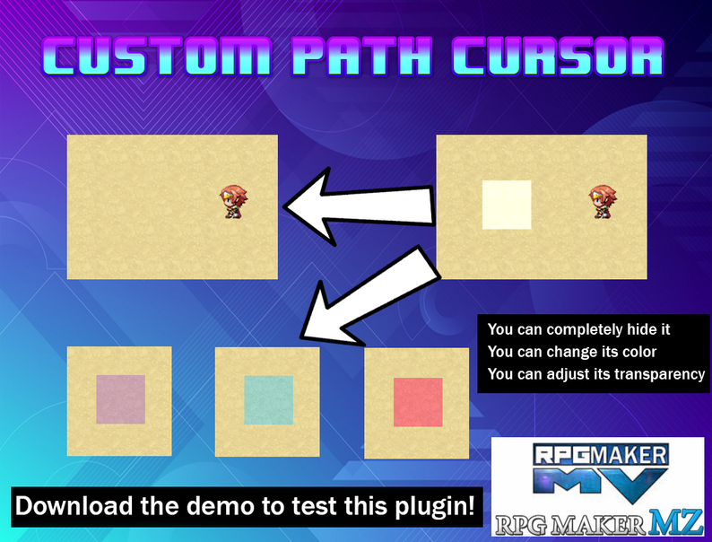 Custom Path Cursor Plugin RPG Maker MV-MZ by EroiK StyLeR
