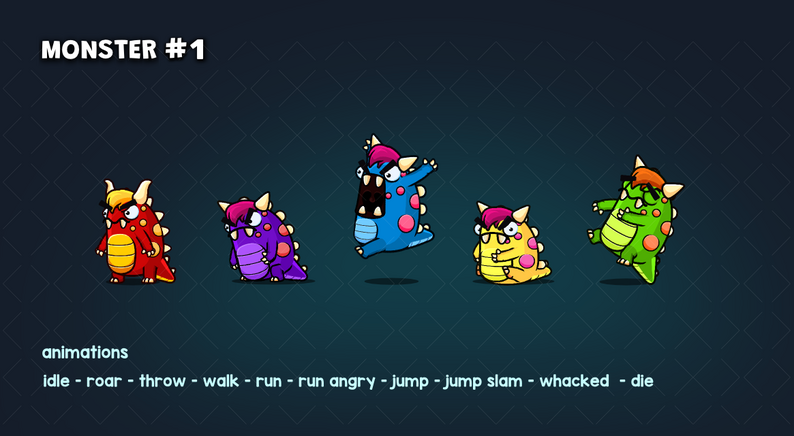 Monster sprite by Robert Brooks - gamedeveloperstudio.com