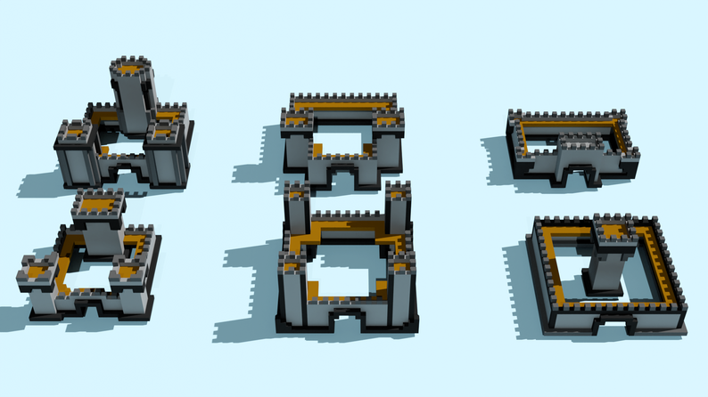Isometric Voxel Castles by De Alpe Game Art
