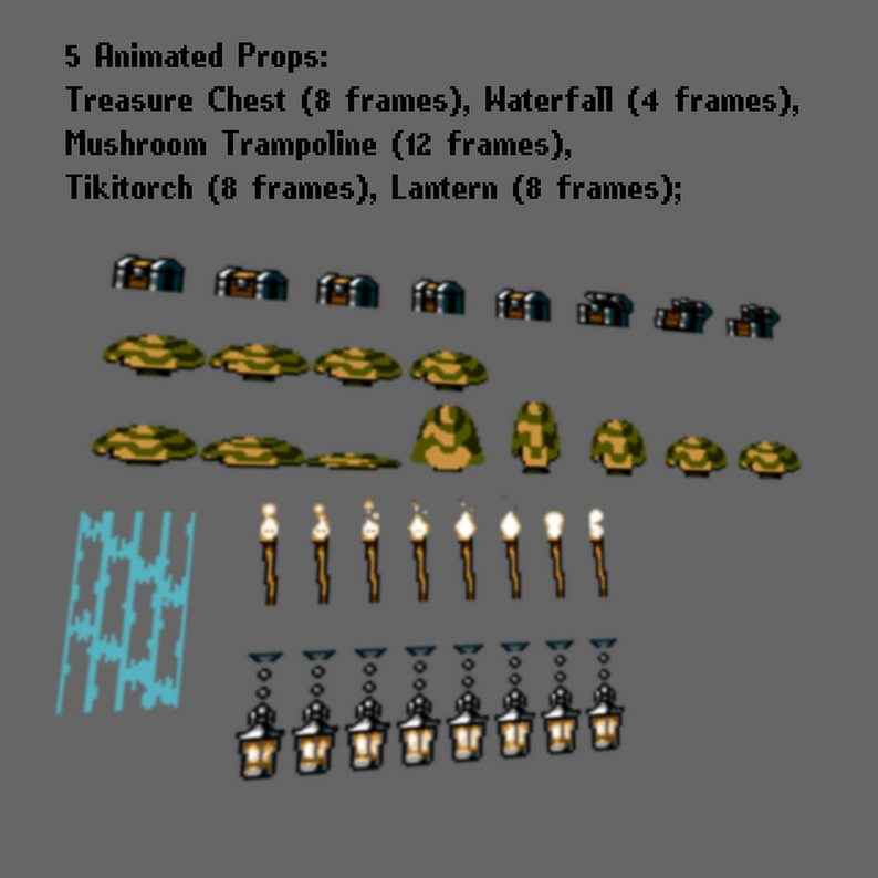 Pixel Side-Scroller Waterfall Caves Tileset by Thomas Feichtmeir "Cyangmou"