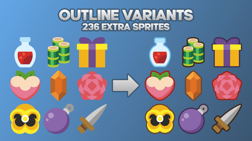 Outline variants added, doubling the number of sprites - Inventory ...