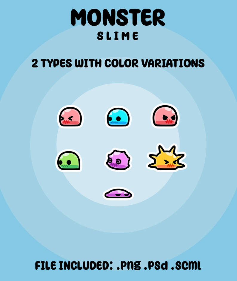 Cute Monster Enemies - Slime by Segel2D