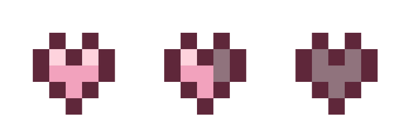 Free Pixel Art Health Hearts 8x8 by Redreeh