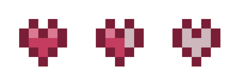 Free Pixel Art Health Hearts 8x8 by Redreeh