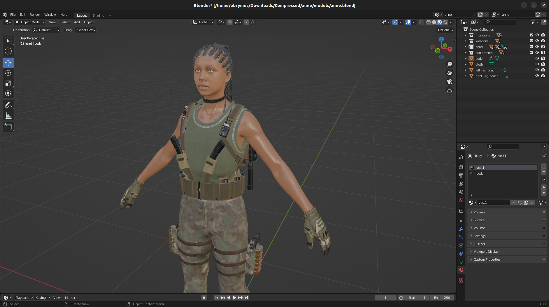 Realistic Military African Female Soldier For Blender by Console Art ...